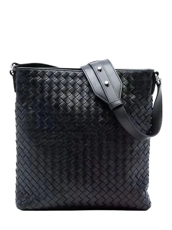 Bottega Veneta Nappa Intrecciato Crossbody Bag - Black