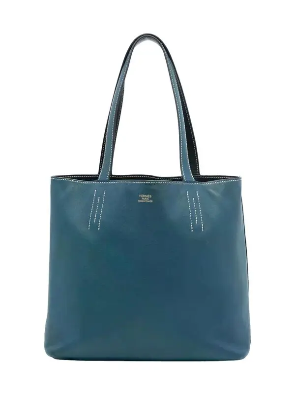 Hermès 2011 Clemence Double Sens 28 Tote Bag - Blue