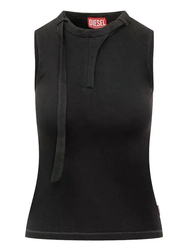DIESEL Tie-detailed Tank Top - Black