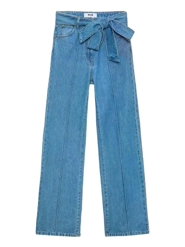 MSGM High-waisted Wide Leg Jeans - Blue