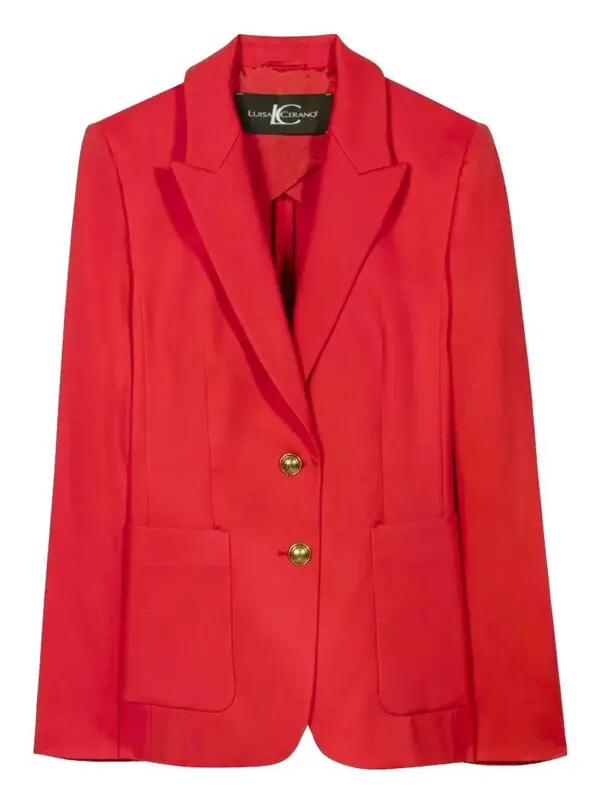 LUISA CERANO Two-button Gabardine Blazer - Red