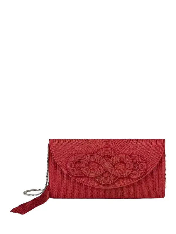 Shanghai Tang Infinity Knot Tassel Clutch - Red