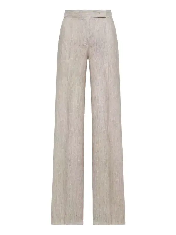 Max Mara Chevron Wide Trousers - Neutrals