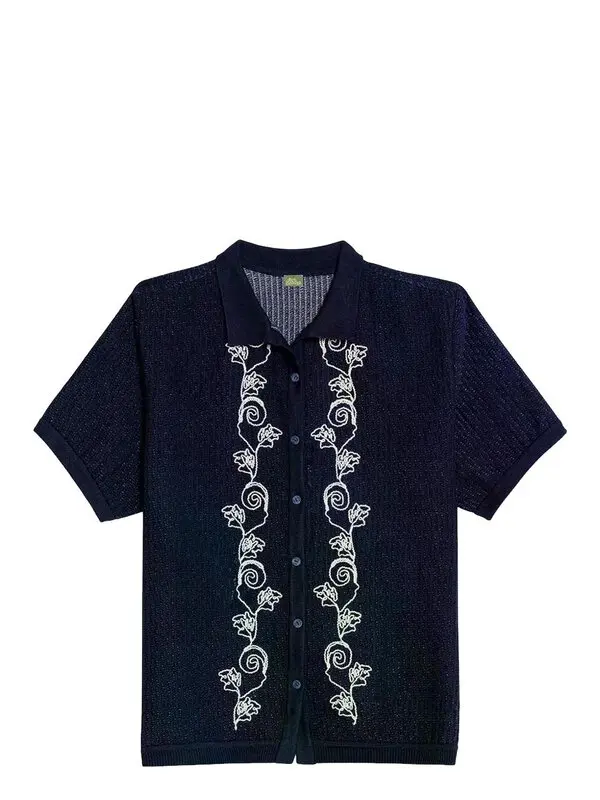 Agua Bendita Jared Floral-embroidered Shirt - Blue