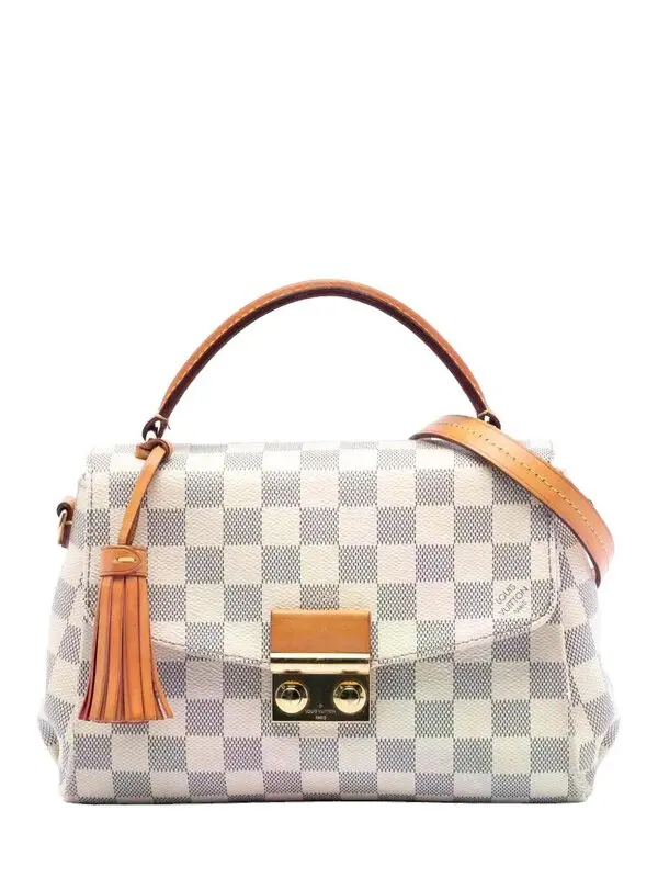 LOUIS VUITTON 2016 Damier Azur Croisette Satchel - White