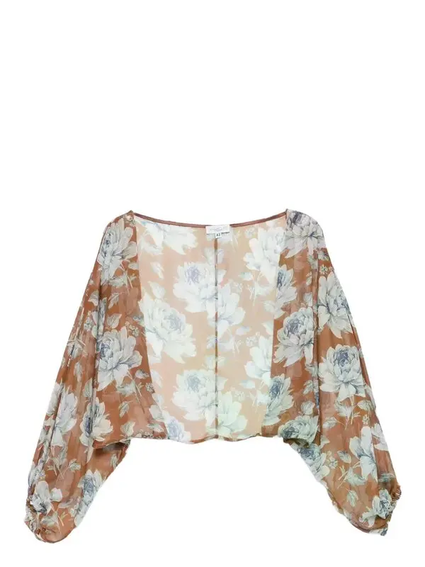 GIADA CURTI Floral-print Jacket - Brown