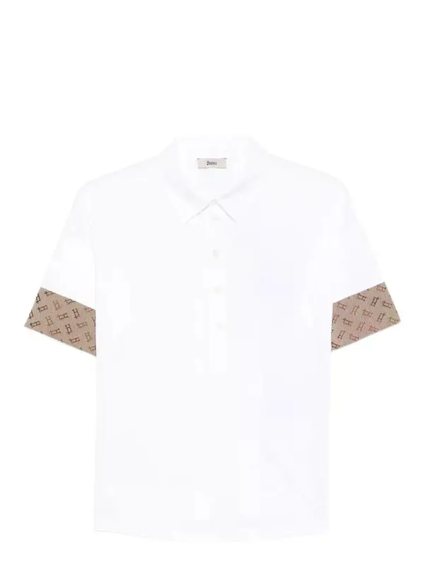 Herno Patterned Cuff Polo Shirt - White
