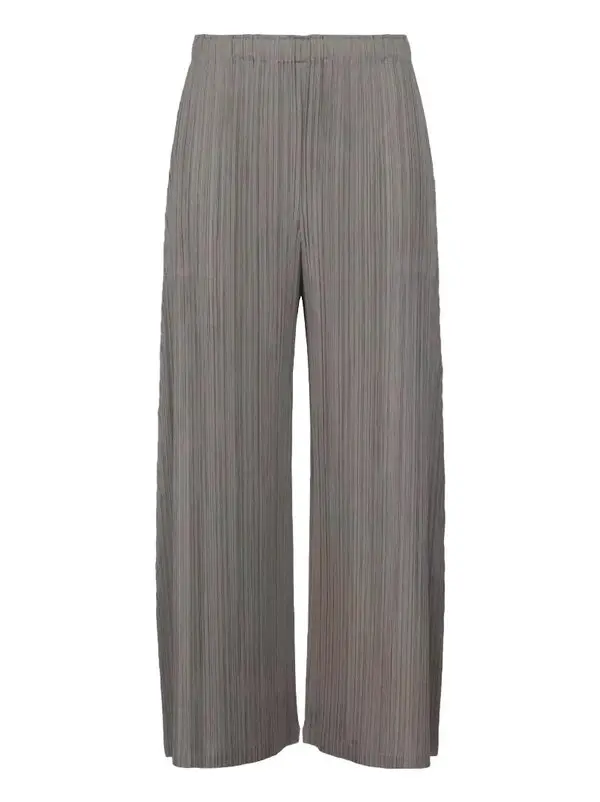 Issey Miyake Pleated Wide-leg Trousers - Grey