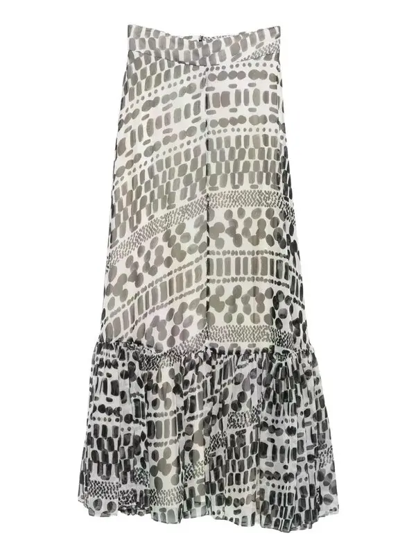 GIADA CURTI Printed Tiered Skirt - Black