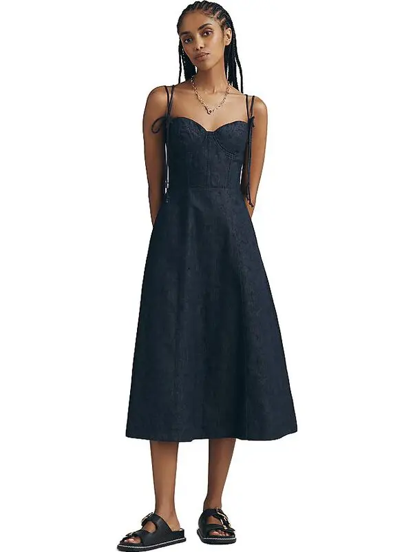 EN SAISON Dar Sweetheart Midi Dress - Indigo
