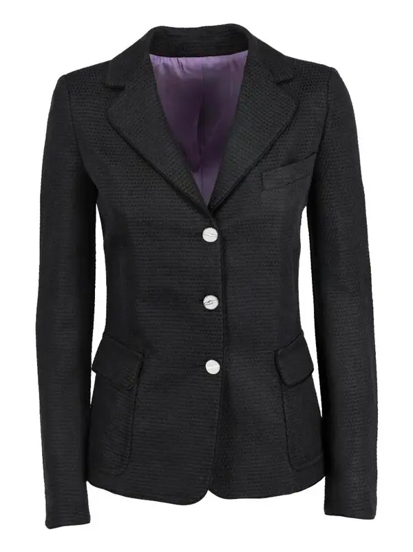 Fendi Textured Front-button Blazer - Black