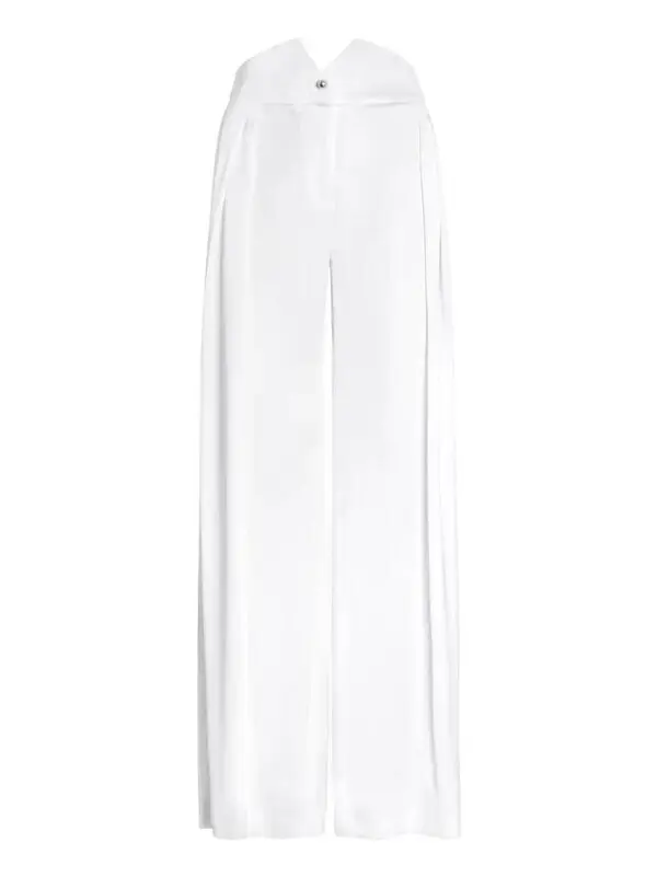GENNY Pleated Palazzo Pants - White