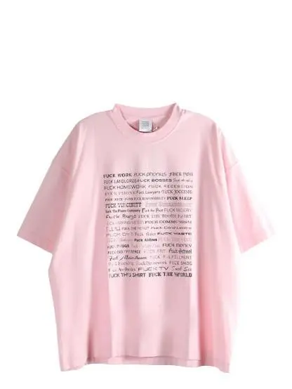 Vetements Fuck Everything T-shirt - Washed Out Pink