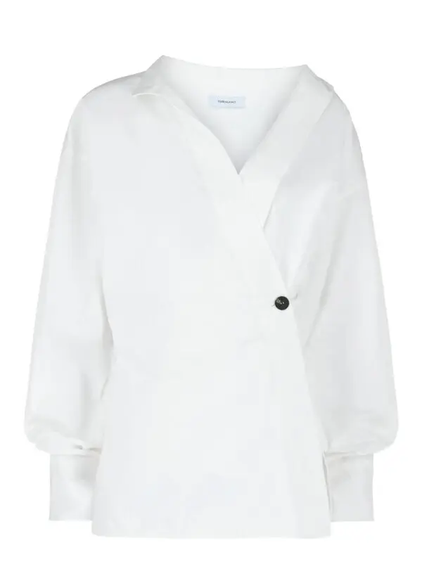 FERRAGAMO Asymmetric Cotton Dress Shirt - White
