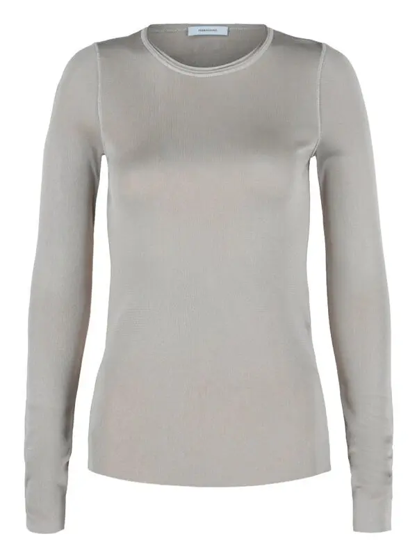 FERRAGAMO Long Sleeve Top - Light Grey