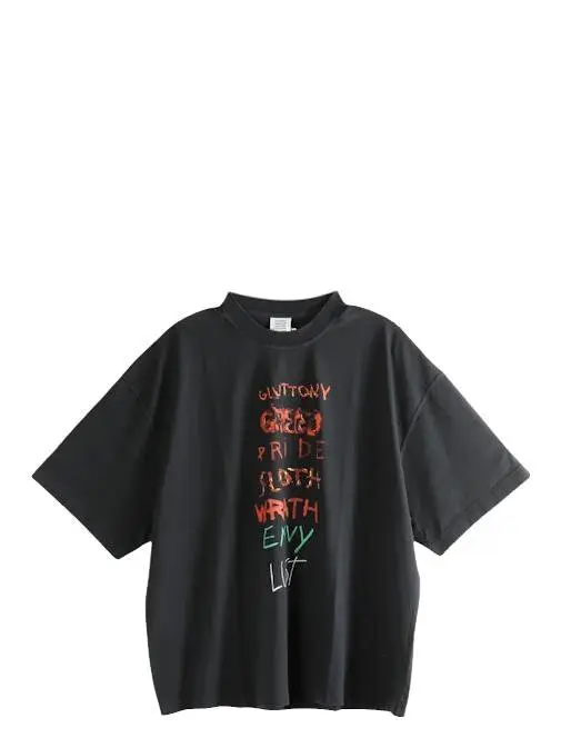 Vetements 7 Sins T-shirt - Washed Out Black