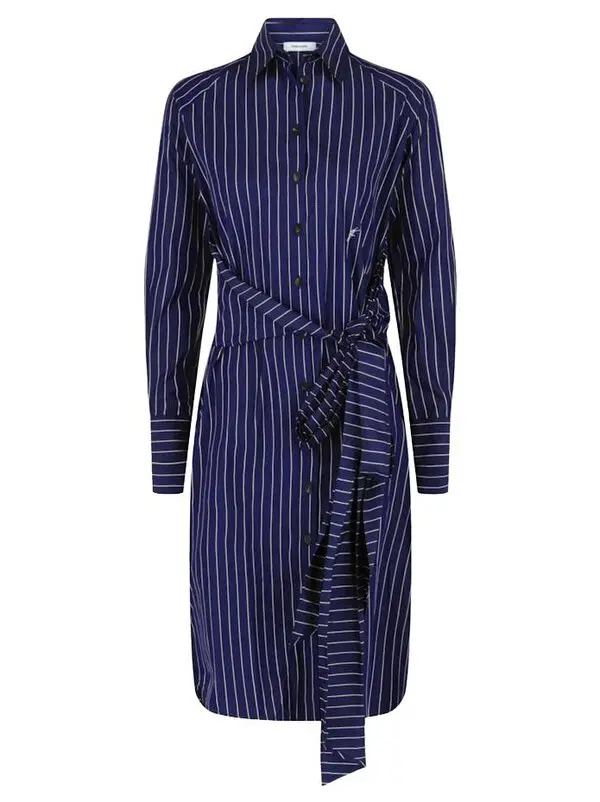 FERRAGAMO Pinstriped Shirt Dress - Bone