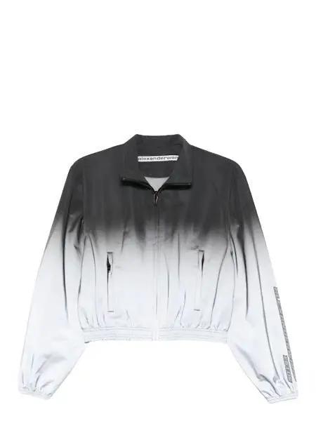Alexander Wang Reflective Shrunken Track Jacket - Silver/black