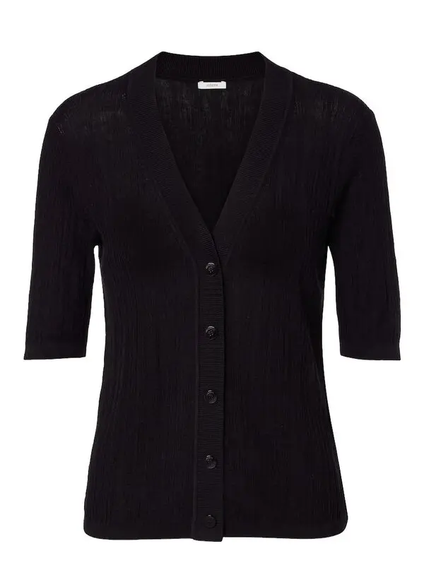 JOSEPH Sens Silk And Cotton Cardigan - Black