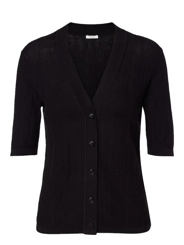 JOSEPH Sens Silk And Cotton Cardigan - Black