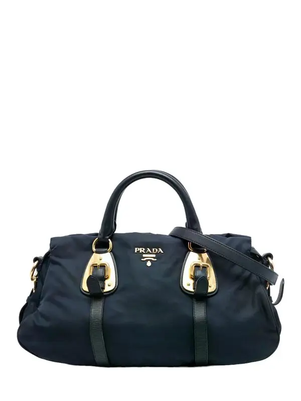 Prada Soft Calf Trimmed Tessuto Satchel 2000-2025 - Blue