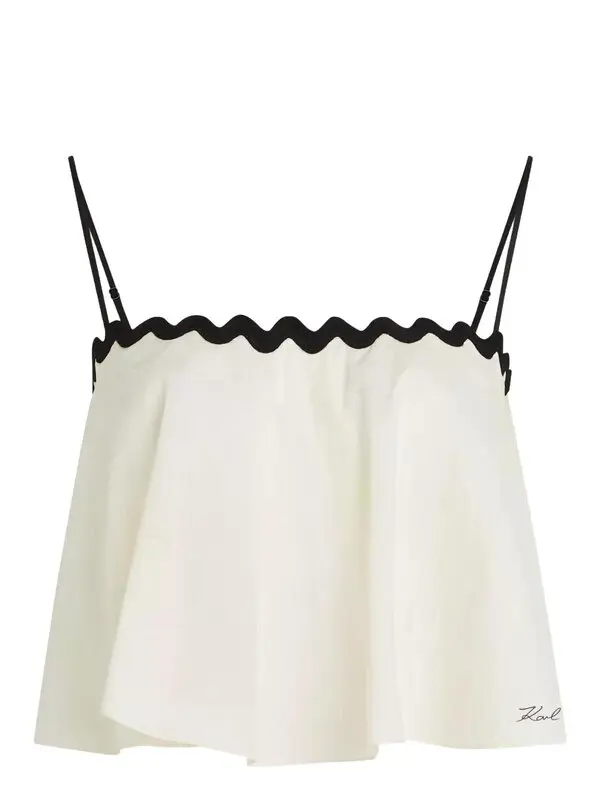 Karl Lagerfeld Scallop Beach Cropped Top - Neutrals