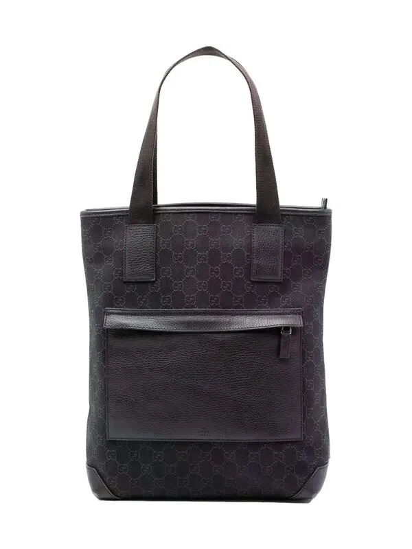 Gucci Gg Denim Tote Bag - Brown