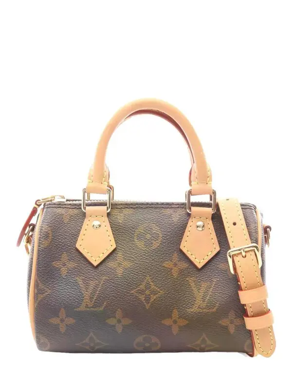 LOUIS VUITTON 2022 Monogram Nano Speedy Bandouliere Satchel - Brown