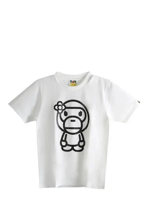 A BATHING APE Crystal Stone Baby Lisa T-shirt - White