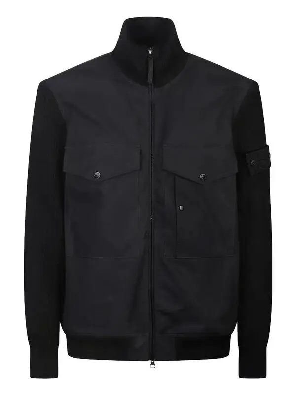 Stone Island Flap-pocket Panelled Jacket - Black