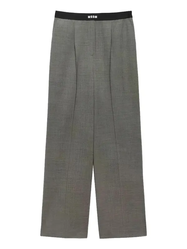 MSGM Elastic-waistband Palazzo Pants - Grey