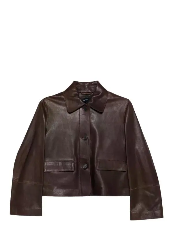 ARMA Button-fastening Flap-pocket Leather Jacket - Brown