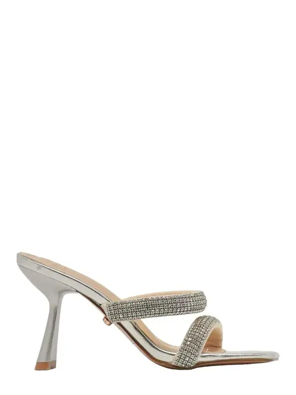 TWENTY FOURHAITCH Embellished Strap Sandals - Silver