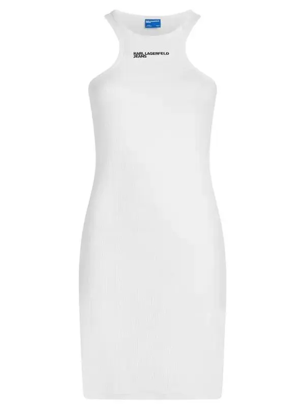 Karl Lagerfeld Ribbed Mini Dress - White