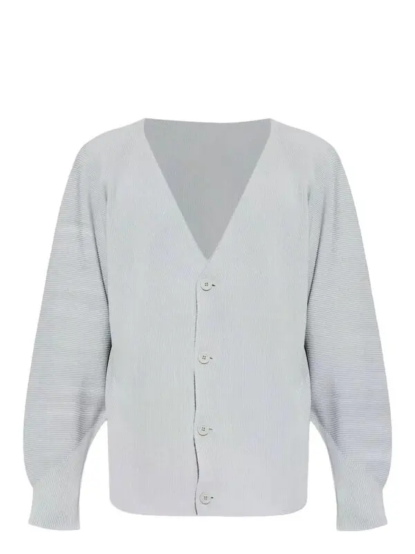Issey Miyake Pleated Button Cardigan - Grey