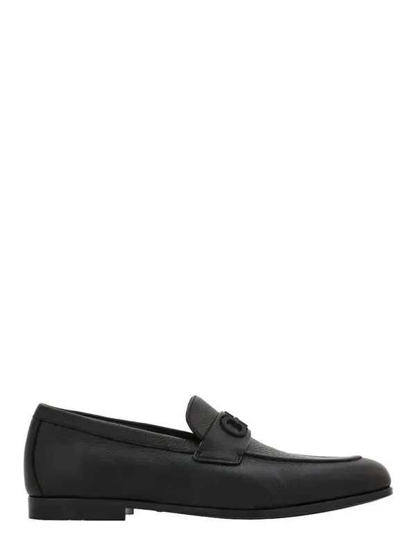 FERRAGAMO Loafer With Gancini Buckle - Black
