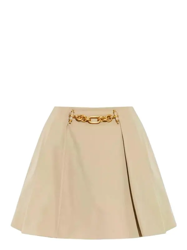 Balmain Chain-embellished A-line Skirt - Neutrals