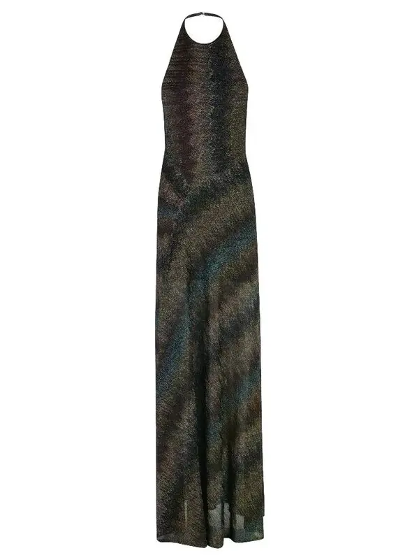 Missoni Halter Neck Snake-print Maxi Dress - Brown