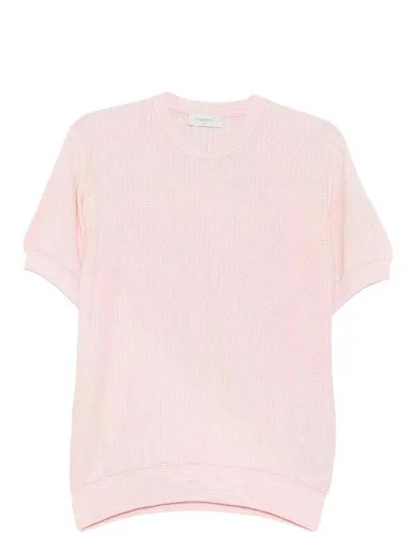 PIACENZA CASHMERE 1733 Ribbed Silk T-shirt - Pink