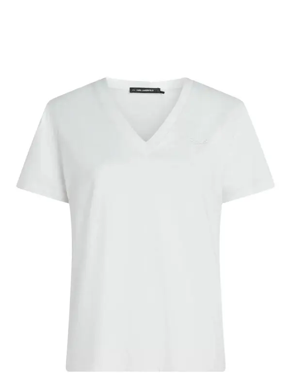 Karl Lagerfeld V-neck T-shirt - White