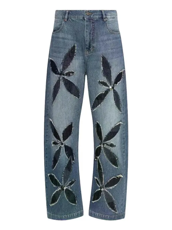 Munthe Floral Appliqué Jeans - Blue