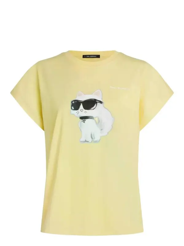 Karl Lagerfeld Ikon Choupette Aquarelle T-shirt - Yellow