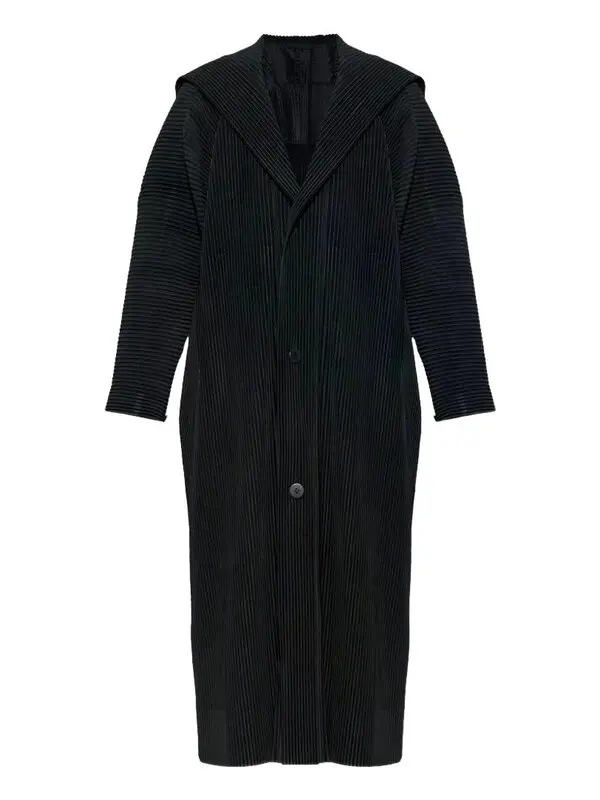 Issey Miyake Hooded Buttoned Coat - Black