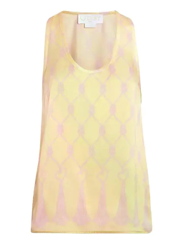 GENNY Printed Sleeveless Blouse - Yellow