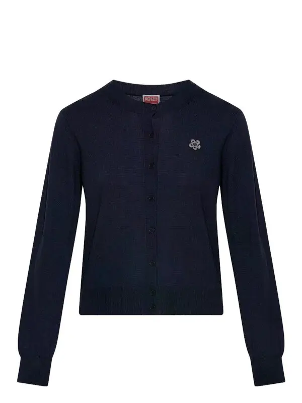 Kenzo Boke Flower Embroidered Cardigan - Blue