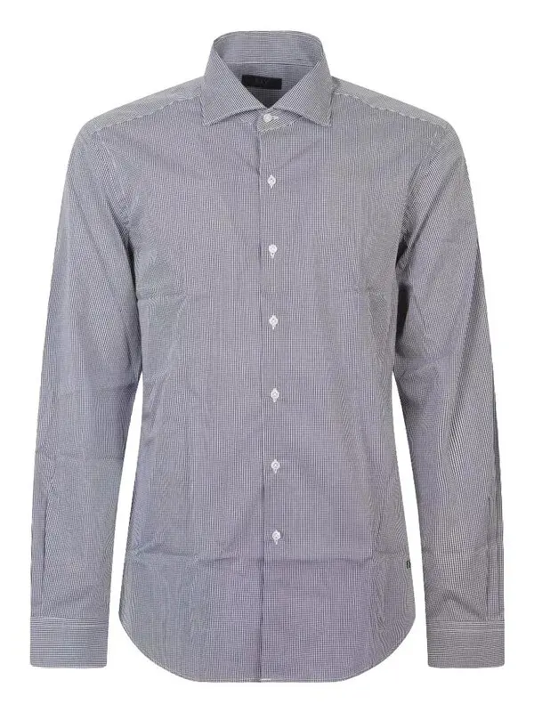FAY Striped Button-up Shirt - Blue