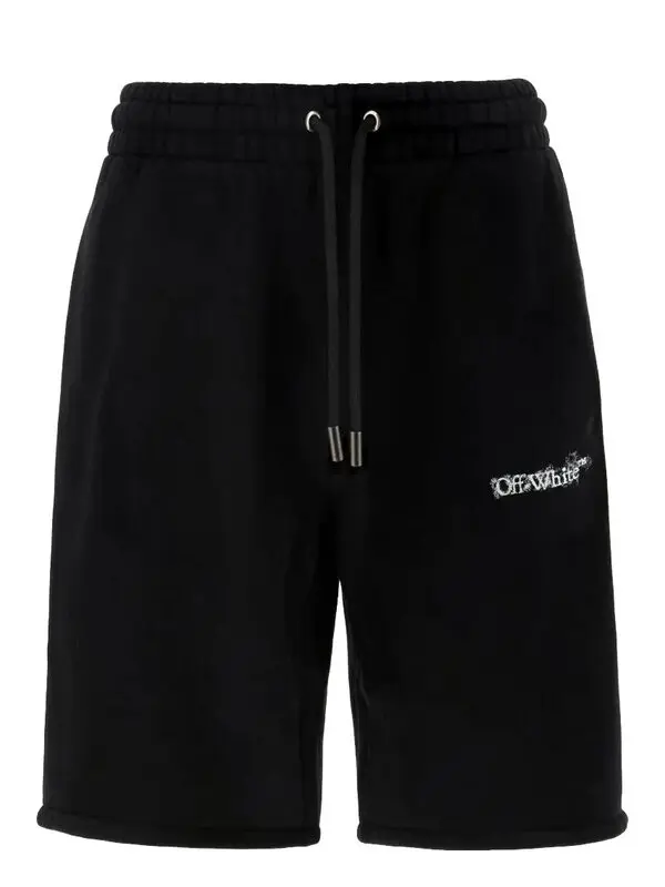 Off-White Logo Drawstring Track Shorts - Black
