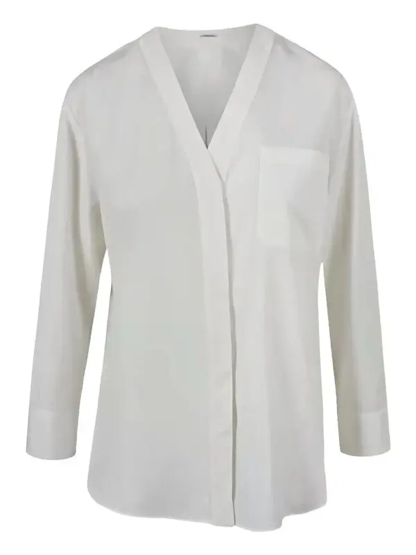 Max Mara Pocket V-neck Shirt - White