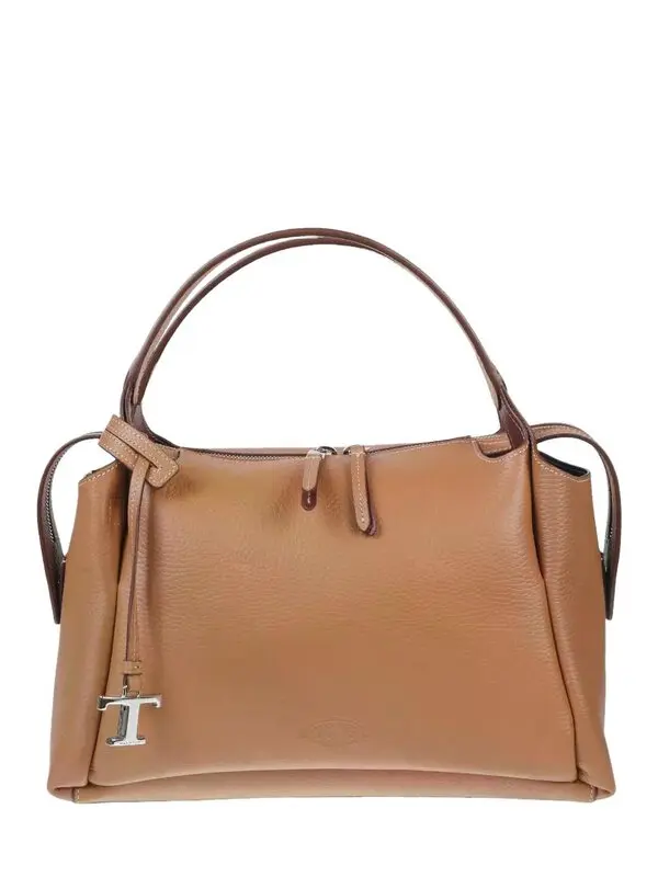 TOD'S Tote Bag With Pendant Detail - Neutrals