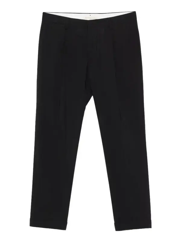 BRIGLIA 1949 Pleated Cuffed Trousers - Black